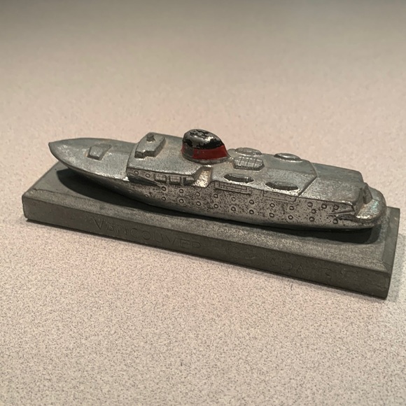 Accents | Vintage Metal Ship Paperweight Vancouver Canada | Poshmark